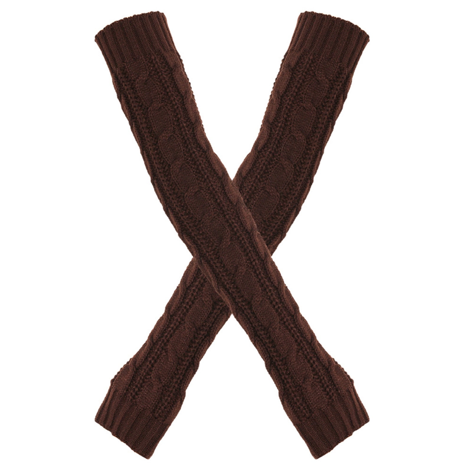 Chuancc Arm Warmers for Women Winter Long Fingerless Gloves Knit Arm ...