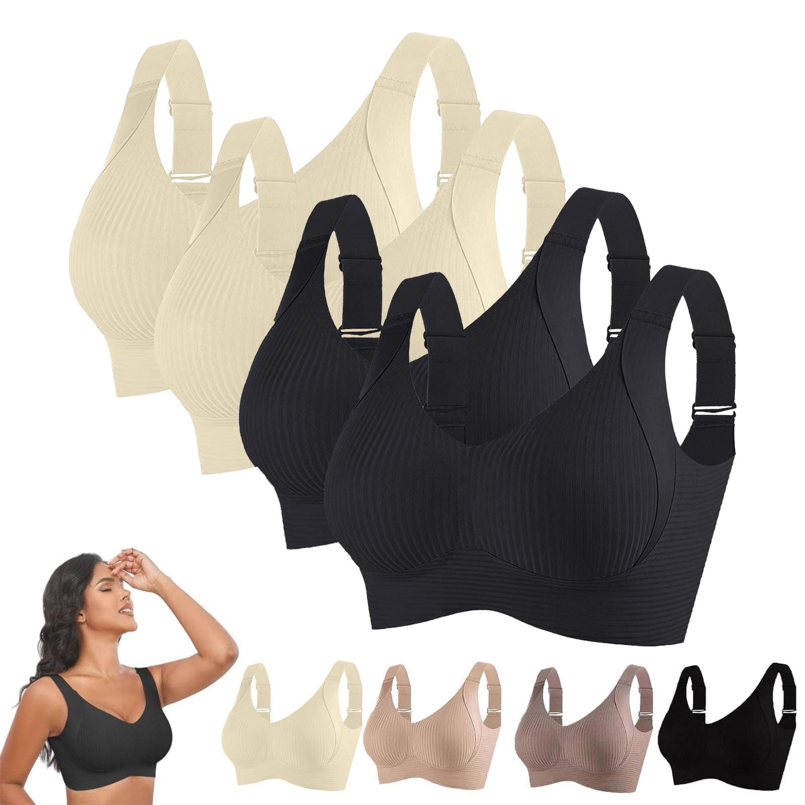 Chuancc Best Wireless Bras For Women With Support Breathable Bras For ...