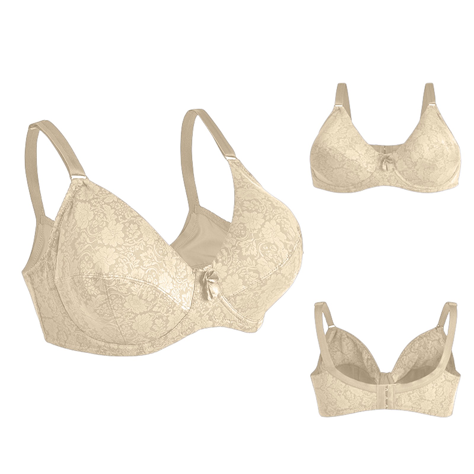 Chuancc Bra for Women,Large Size Glossy Bra Fixed Double Straps Back ...