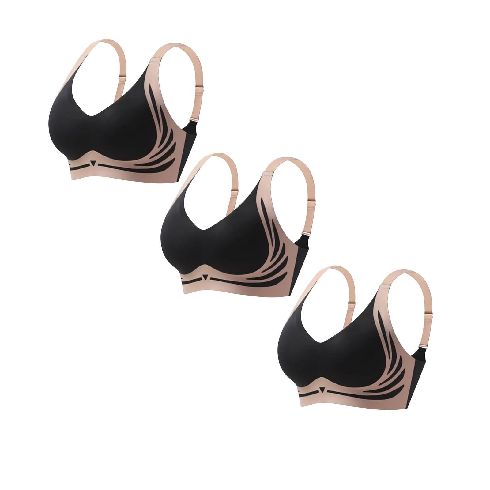 Chuancc Bra for Women,Daily Comfort Wireless Shaper Bra Skin Bra No ...