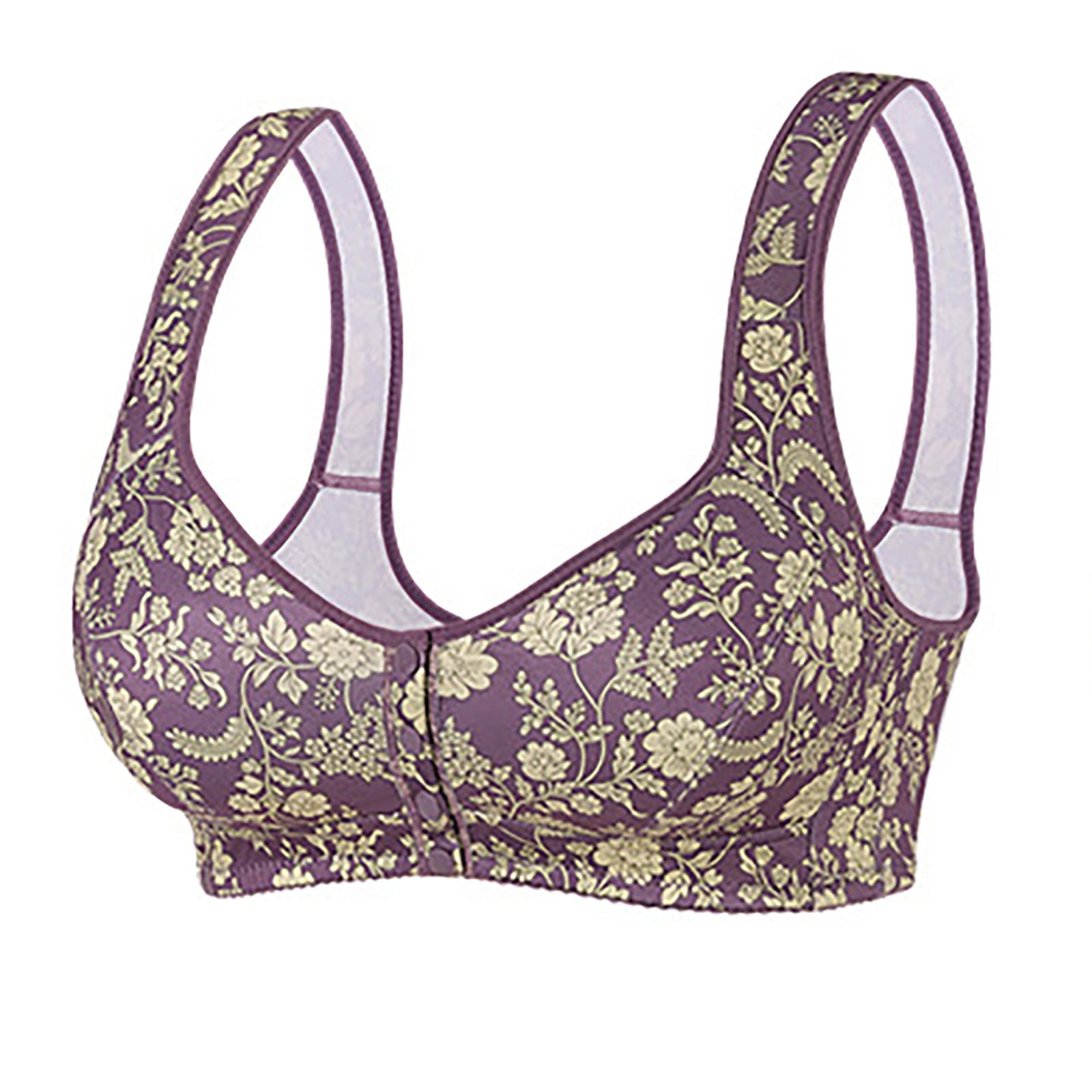 Chuancc Bras for Women Seamless Bras Women's Flower Print Plus Size ...
