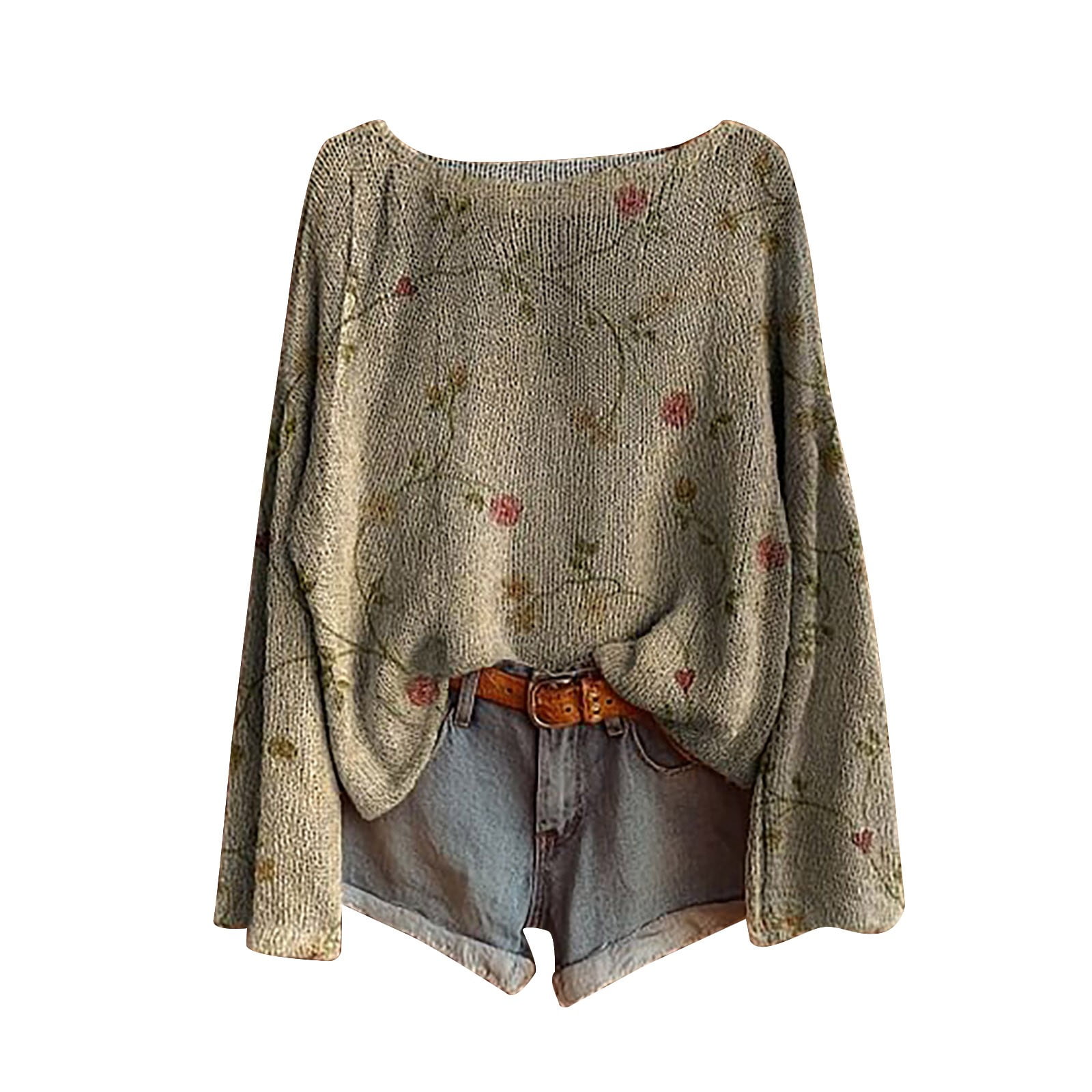 Chuancc Crew Neck Sweatshirts Vintage Clothes For Women Funky Clothes ...