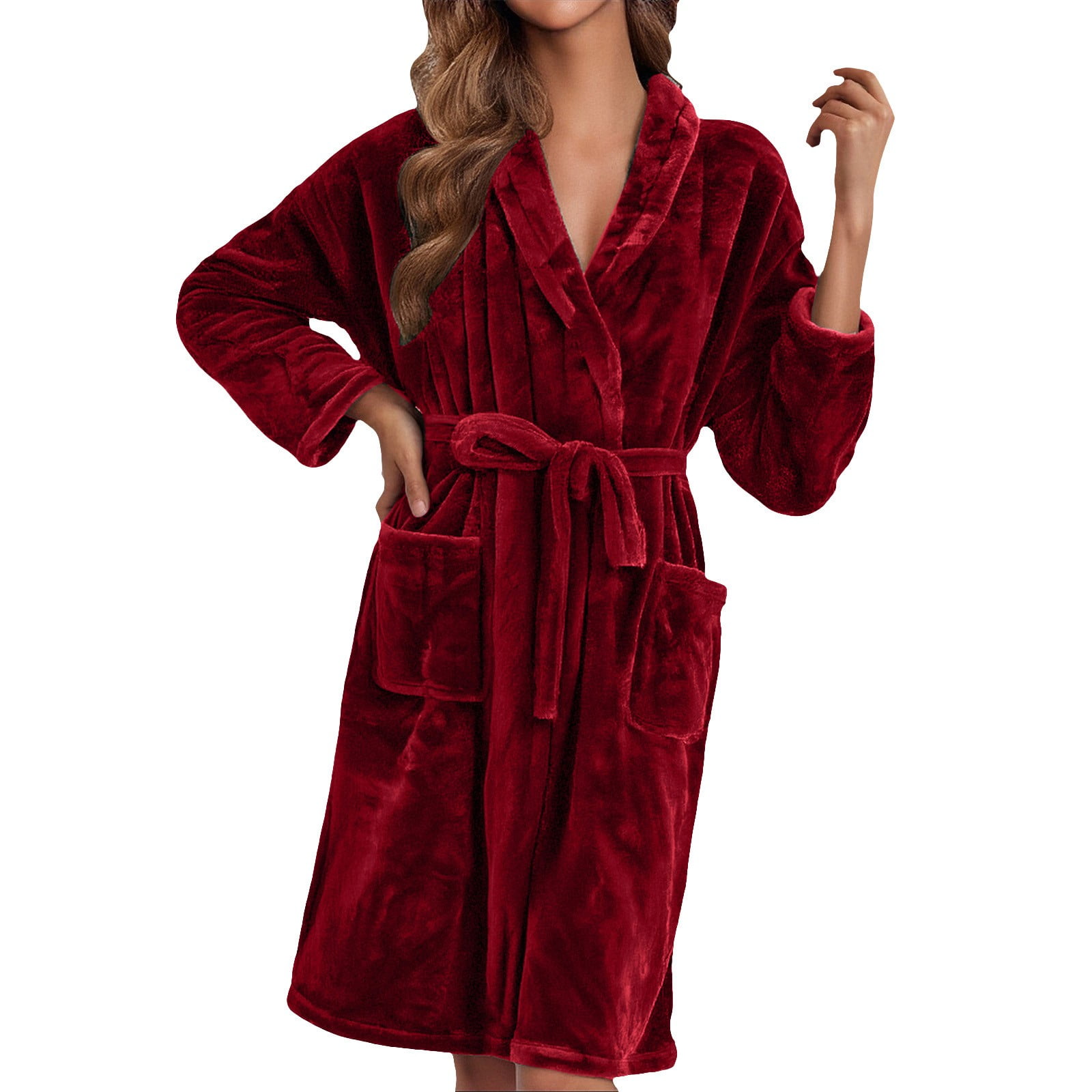 Chuancc House Coat Women Brooklinen Robe House Dress Fuzzy Robe for ...