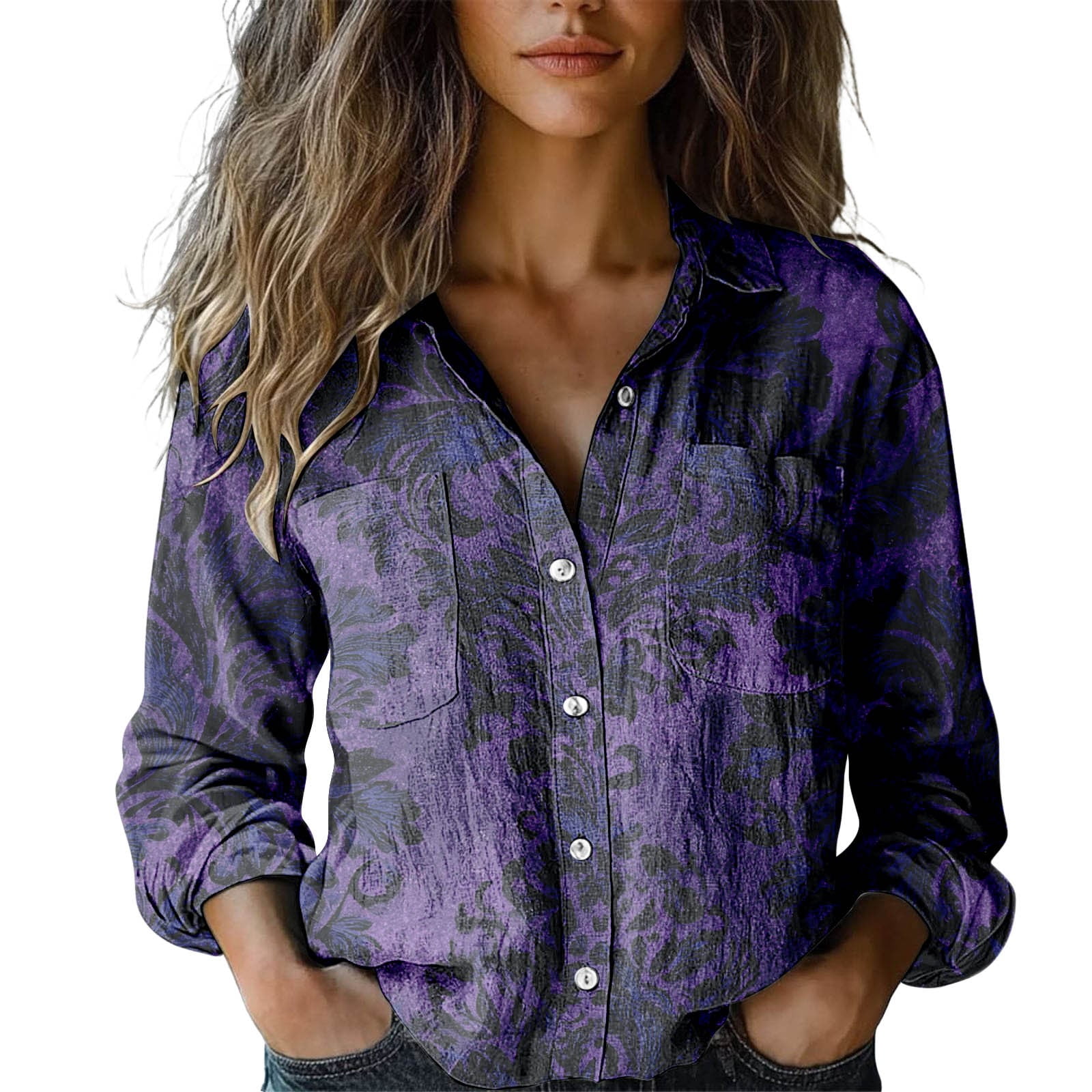 Chuancc Long Sleeve Tops For Women Long Sleeve Dressy Tops For Women ...