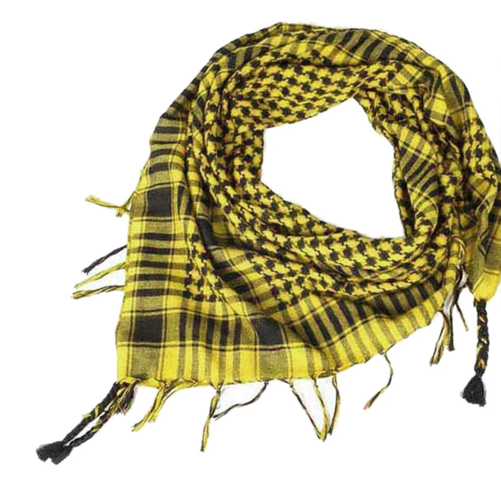 Chuancc Scarf Men Scarves Unisex Plaid Turban with Tassels for Men ...