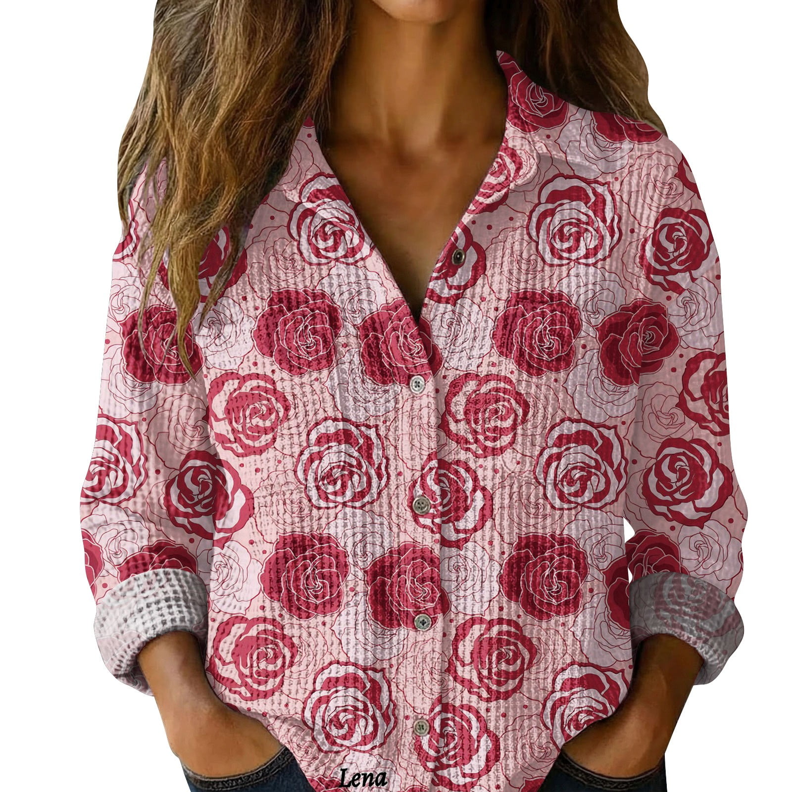 Chuancc Slim Fit Shirts for Women Womens Shirts Trendy Womens Tops ...