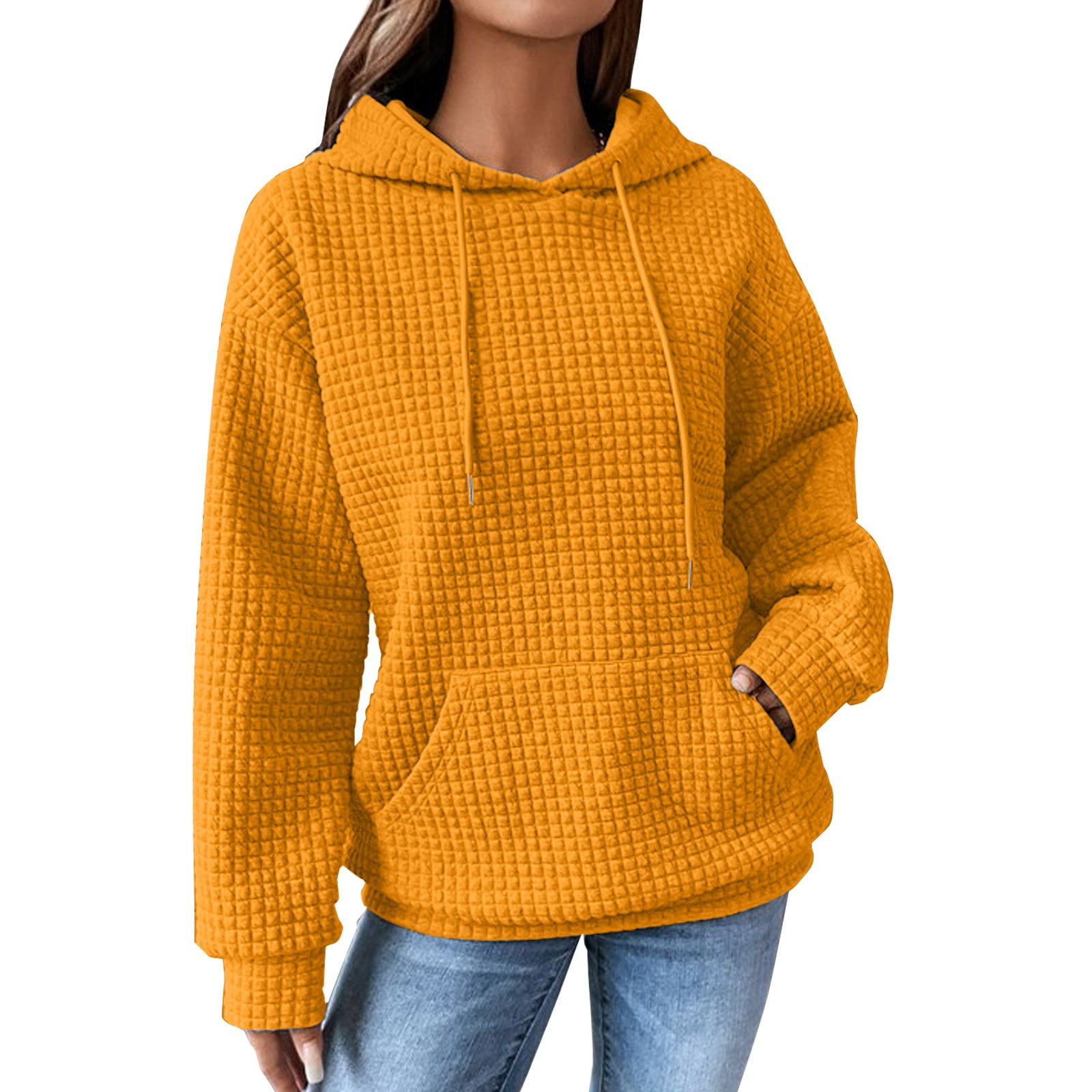 Chuancc Solid Color Hoodies Sweatshirt For Women Winter Clothing For ...
