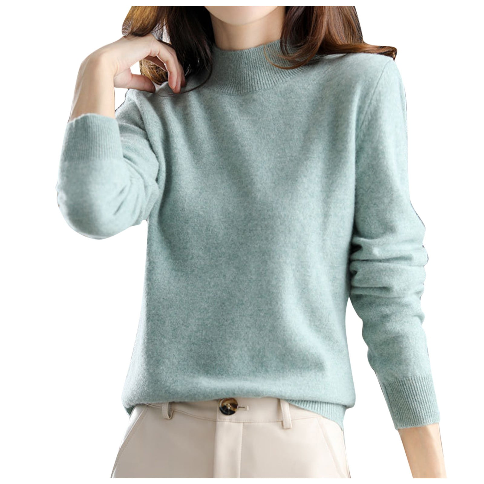 Chuancc Solid Sweatshirt Comfort Color Sweatshirts Oversized Casual ...
