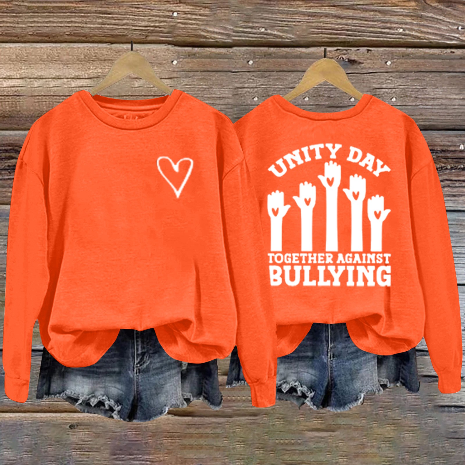 Chuancc Sweatshirt for Women,Retro Prevention Awareness Unity Day ...