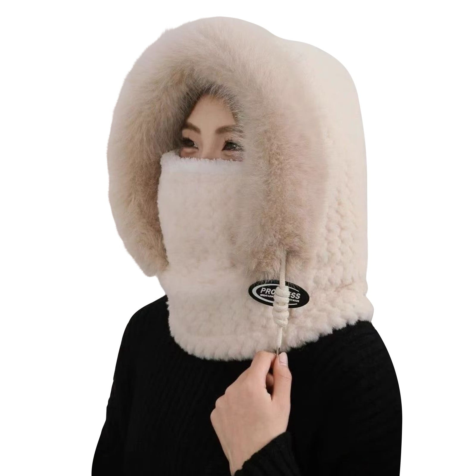 Chuancc Unisex Warm Face Shield Beanie - Fleece Full Face Protective ...