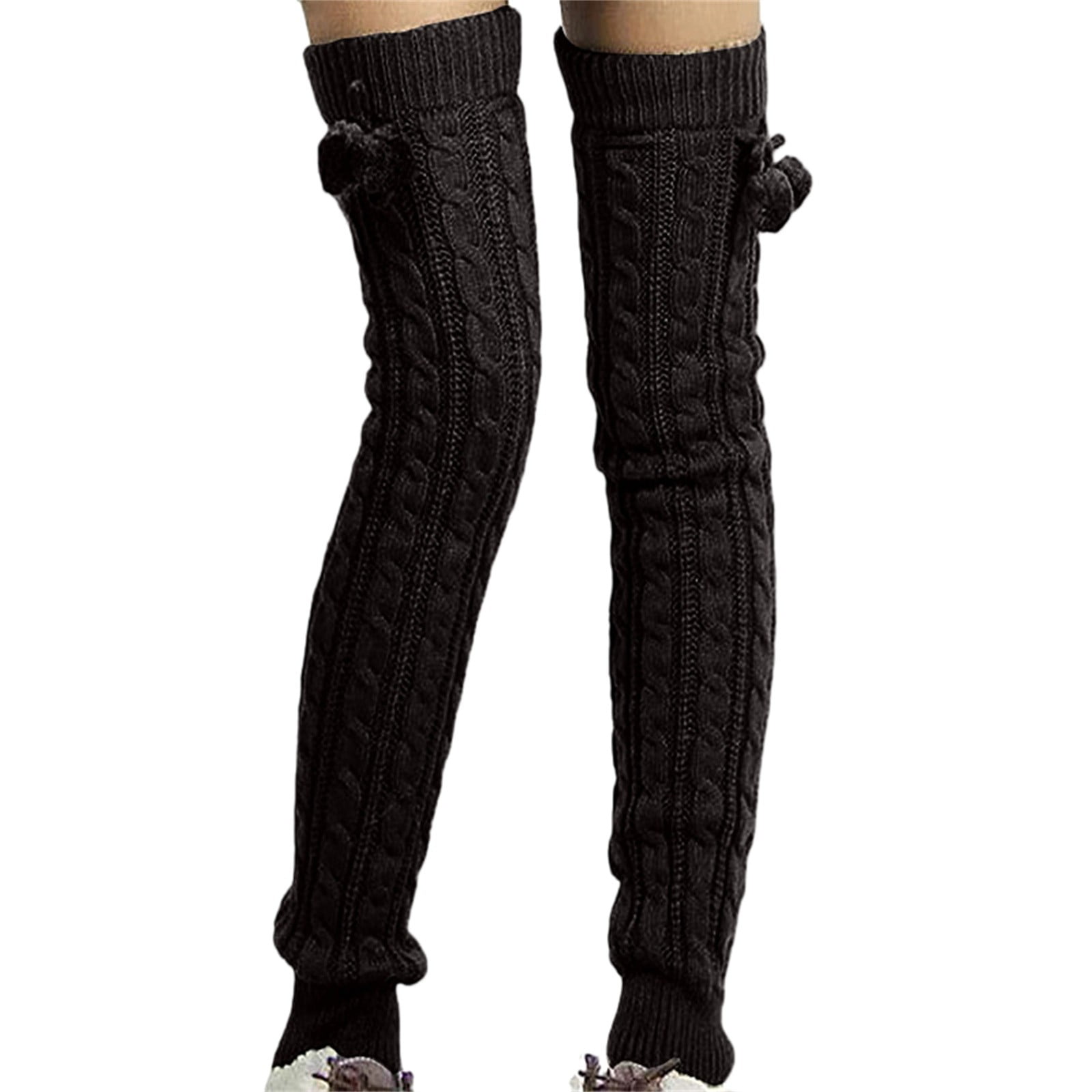 Chuancc Winter Leg Warmers Thigh High Socks Over Knee Footless Socks ...