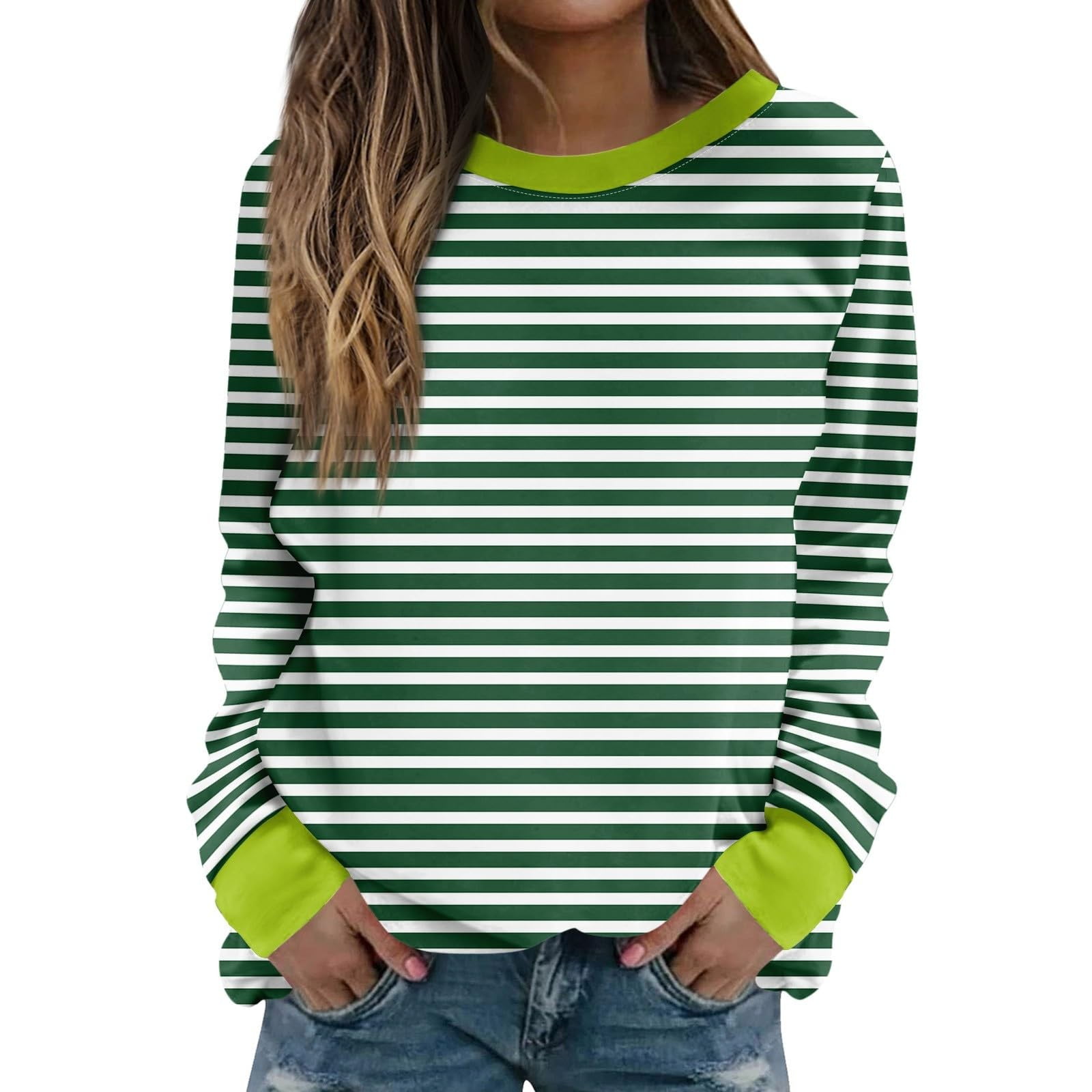 Chuancc Women'S Plus Crew Neck Sweatshirts Fall Outfits For Women 2025 ...