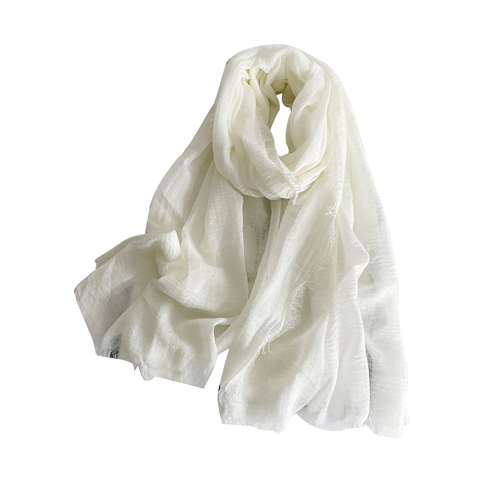 Chuancc Women's Cotton Scarves Lady Light Soft Fashion Solid Scarf Wrap ...