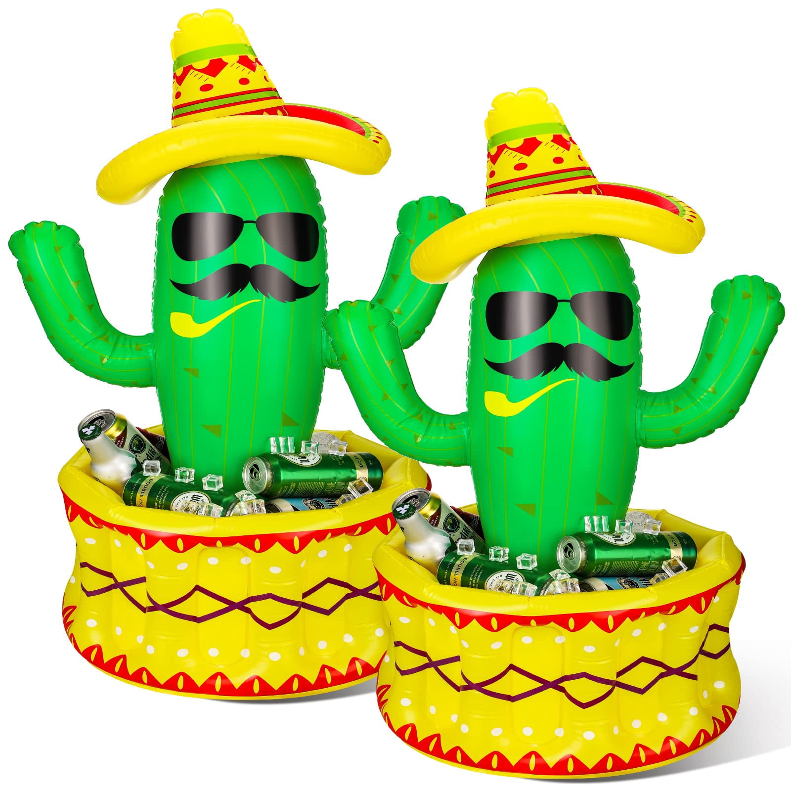 Chuangdi 2 Pcs 36" Inflatable Cactus Cooler Summer Party Decorations ...