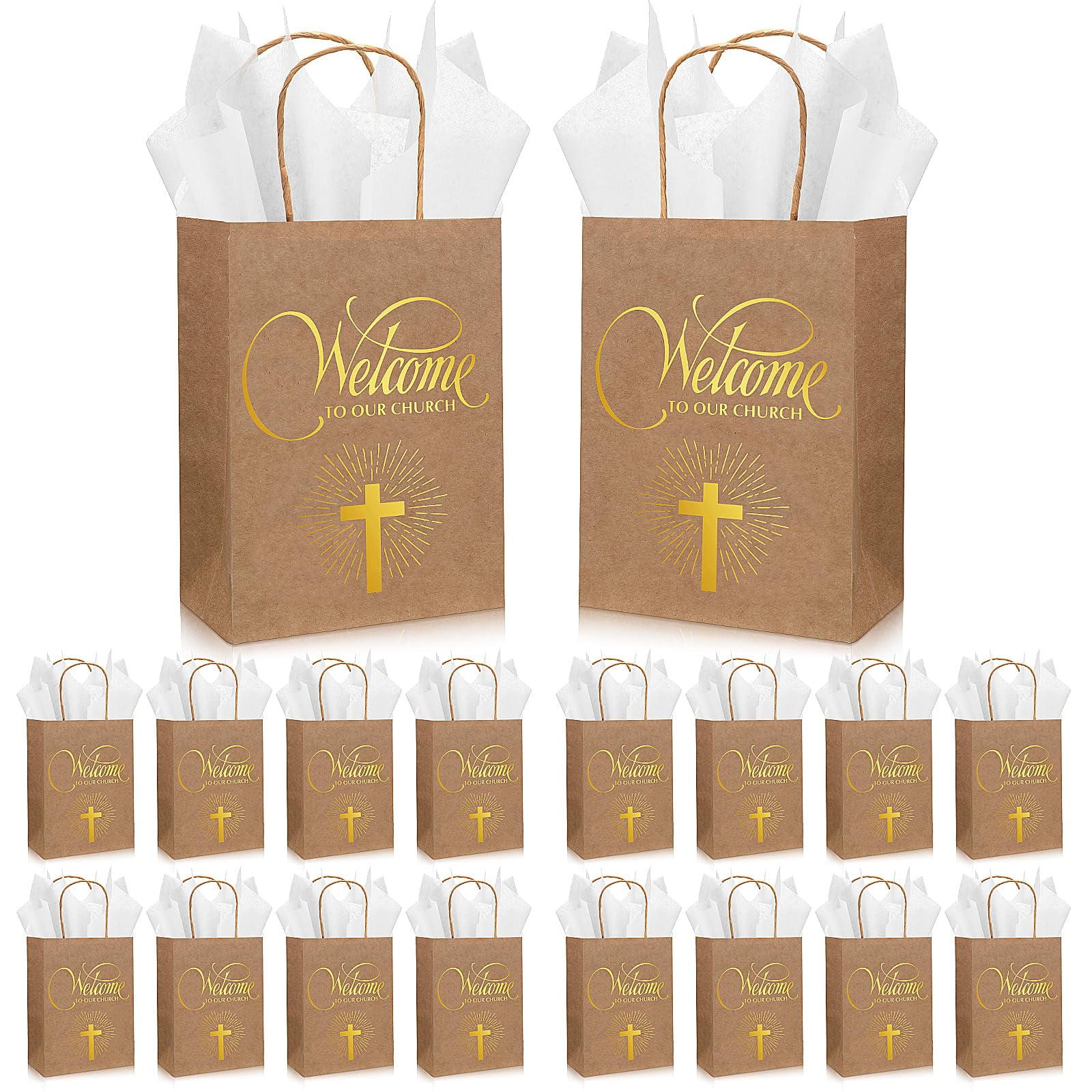 Chuangdi 50 Pcs PriNst Church Welcome Bags Bulk Religious Gift Welcome ...