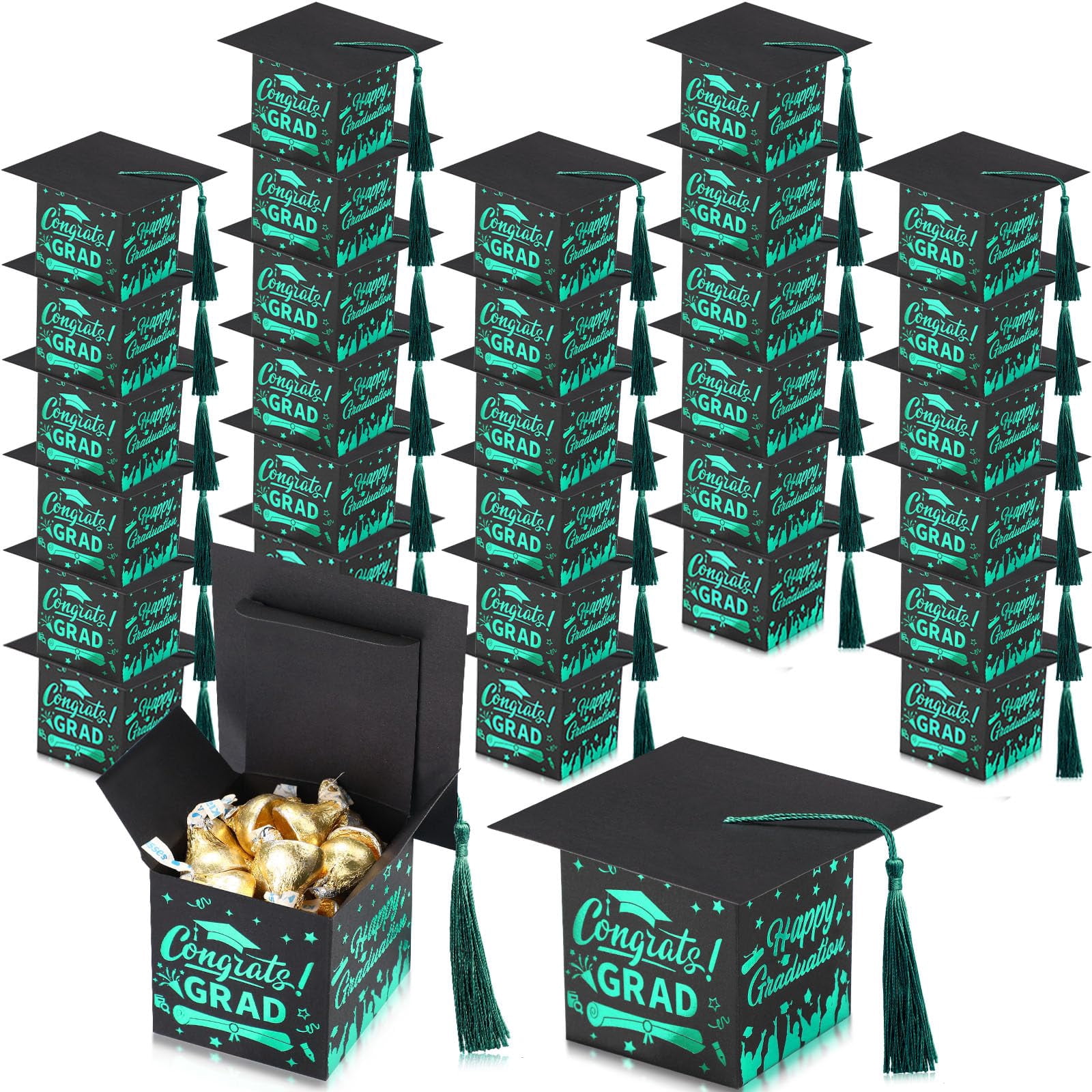 Chuangdi Graduation Cap Box, RRF12 30 Pieces DIY Grad Cap Box with ...