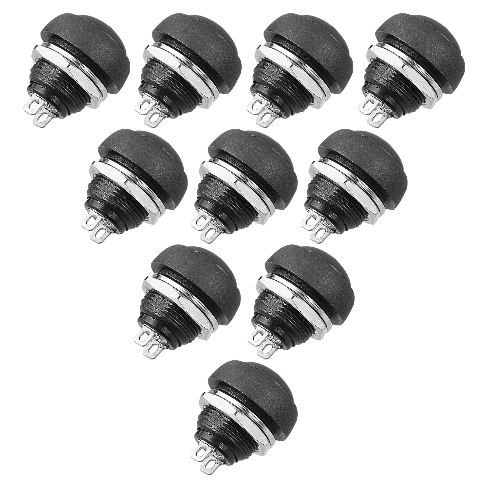 Chuangji 1 Bag 10pcs Water Proof Push Button On Off Push Button Black