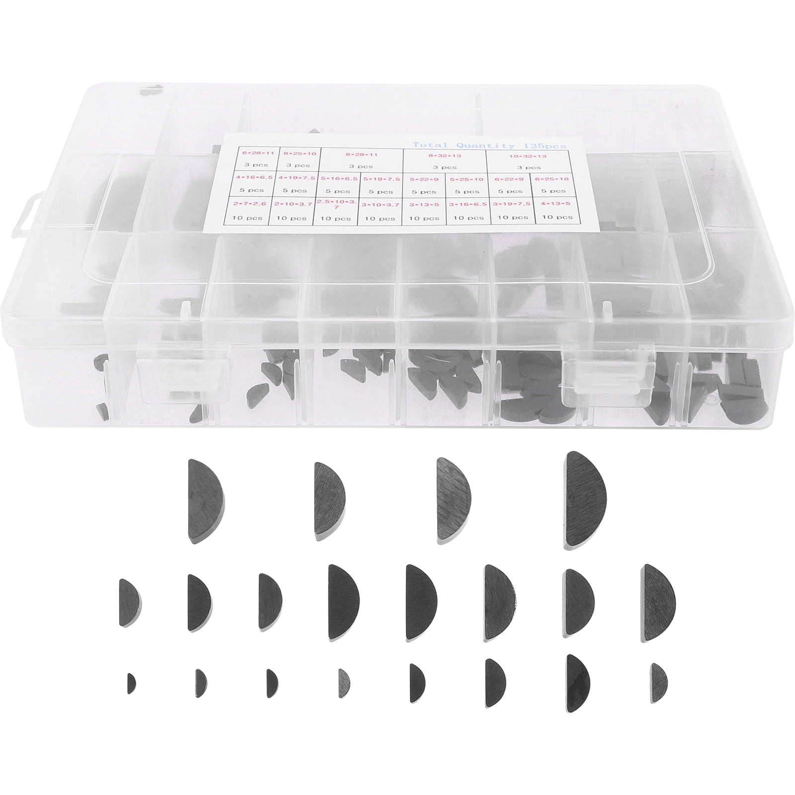 1 Box Woodruff Key Assortment Kit 2pcs Carbon Steel Semicircle Half ...