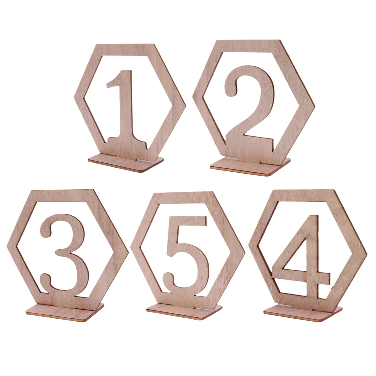 Chuangji 10pcs 1-10 Wedding Wooden Table Numbers with Base Hexagon ...