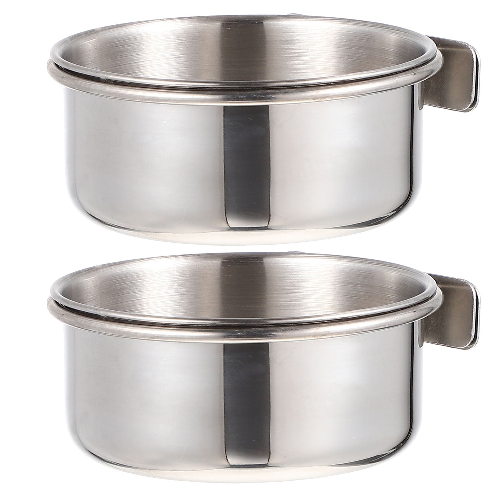 Chuangji 2 Sets Parrot Feed Cup Stainless Bird Feeder Bird Food Bowl ...