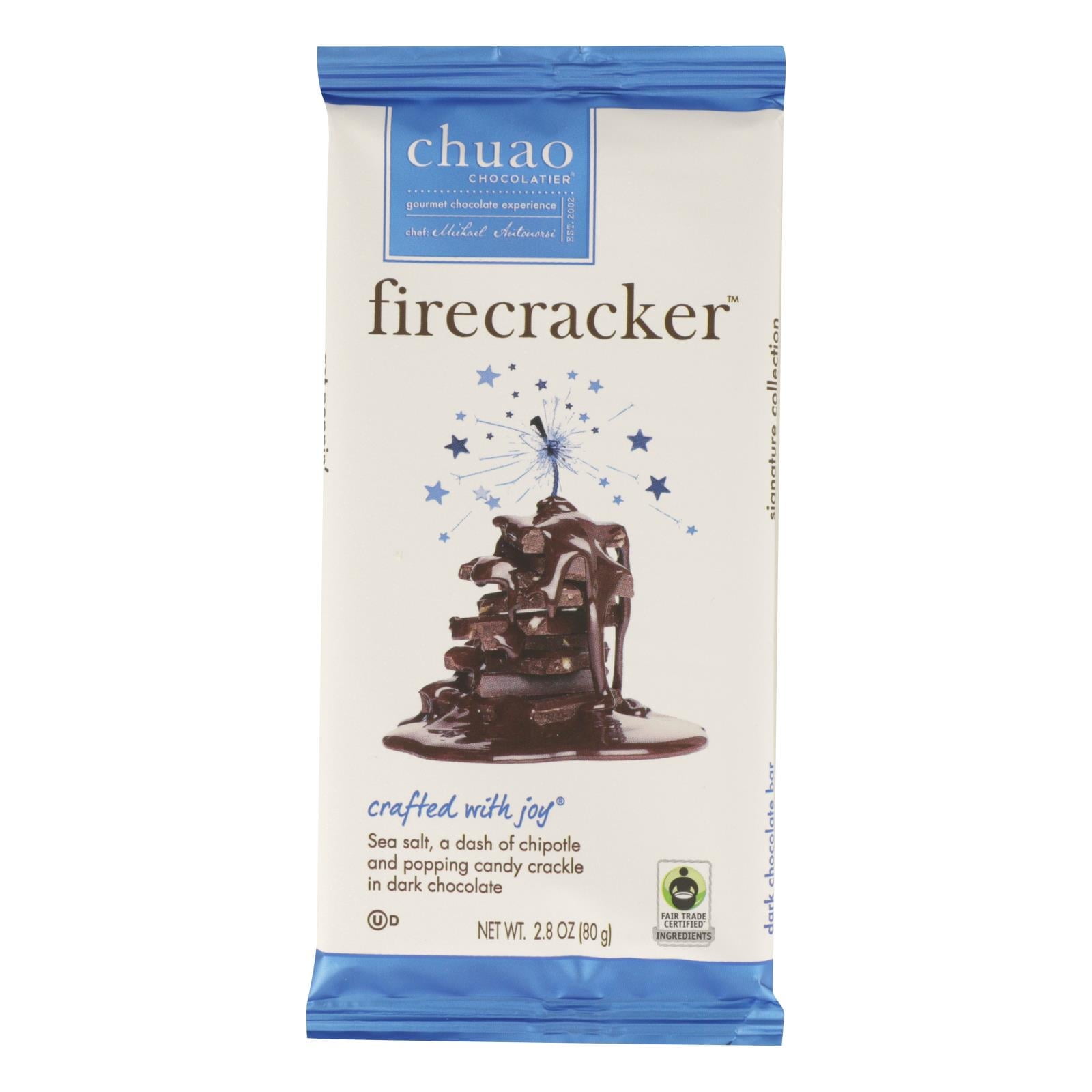 Chuao Chocolatier Firecracker Dark Chocolate Bar - Case of 12 - 2.8 OZ ...