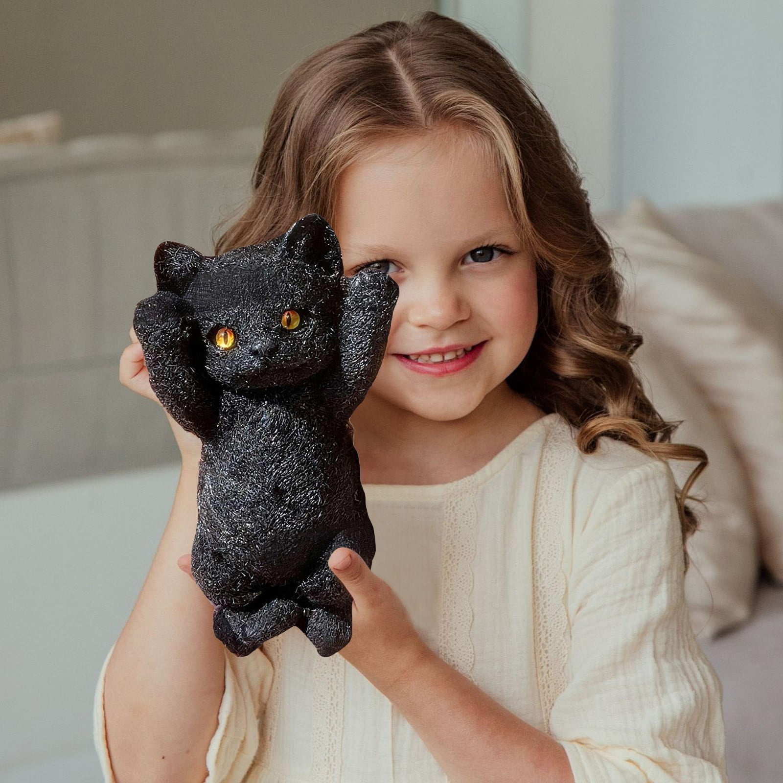 Chubby Cat Squeeze Toy 8in Soft Flocking Cat Squishies Stress Balls ...