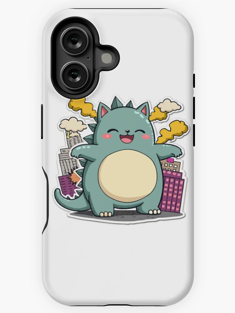 Chubby Catzilla Kawaii Monster City Crash Cartoon Phone Case with ...