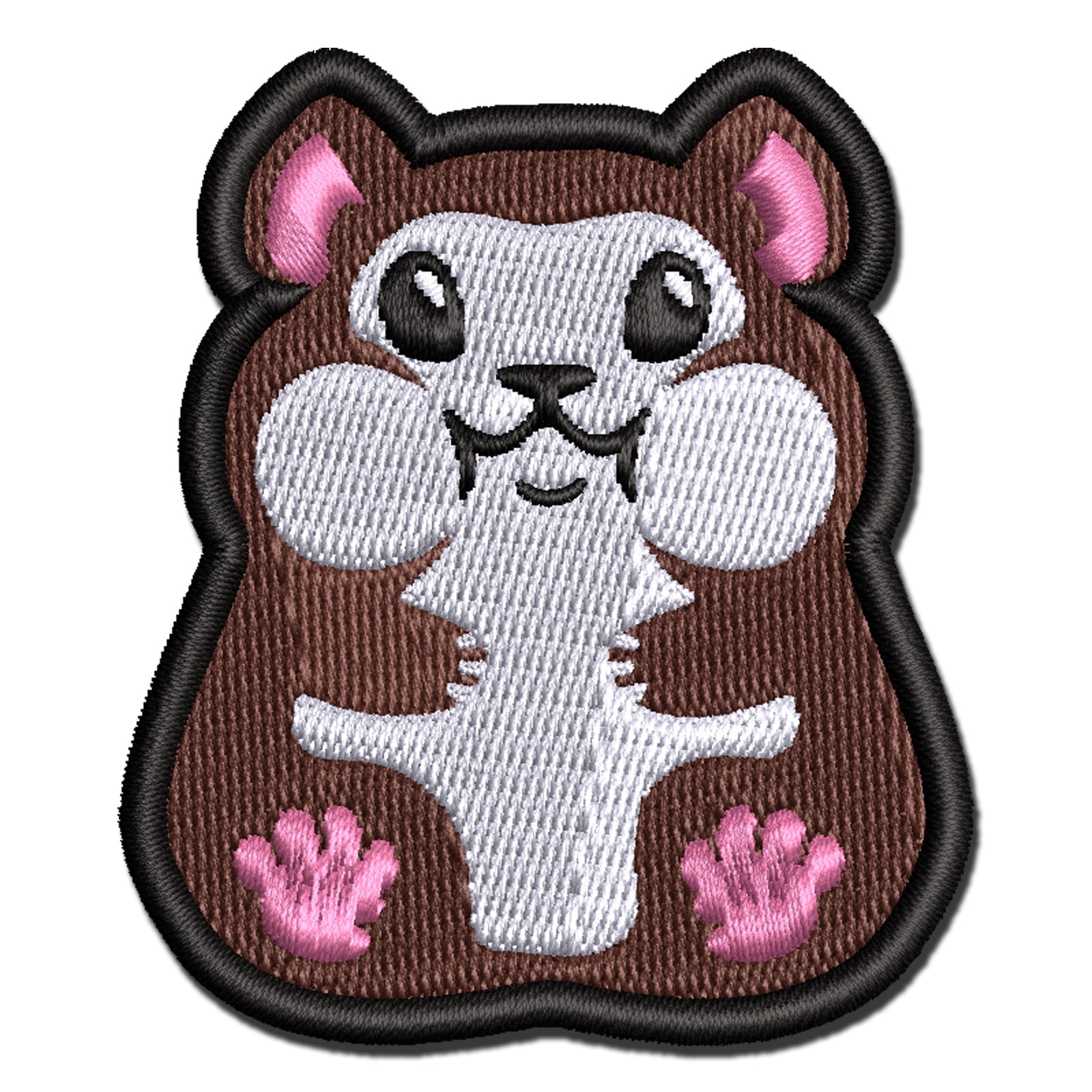 Chubby Cheek Hamster Applique Multi-Color Embroidered Hook & Loop Patch ...