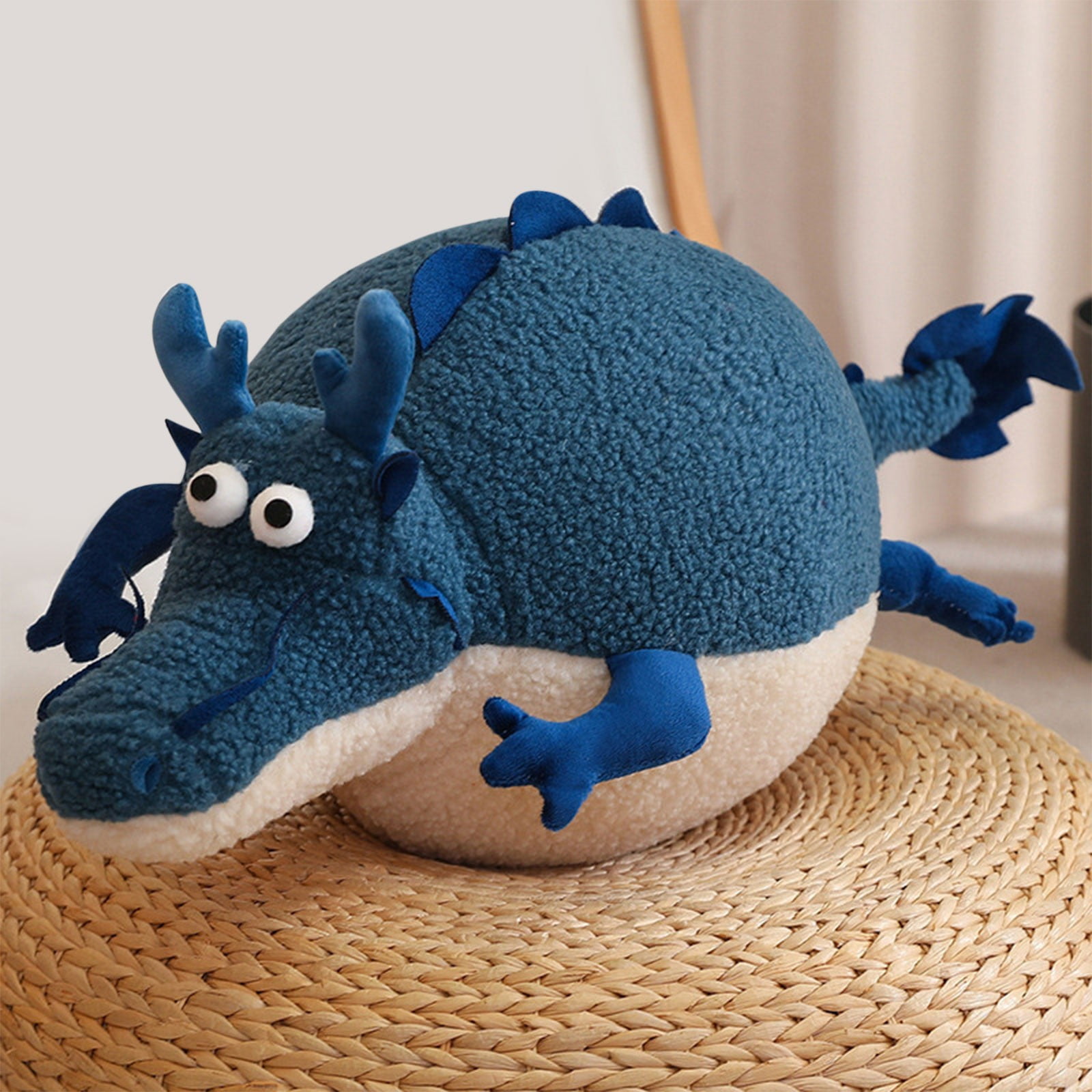 Chubby Chinese Dragon Plush Toy Cartoon Blue Chinese Dragon Stuffed ...