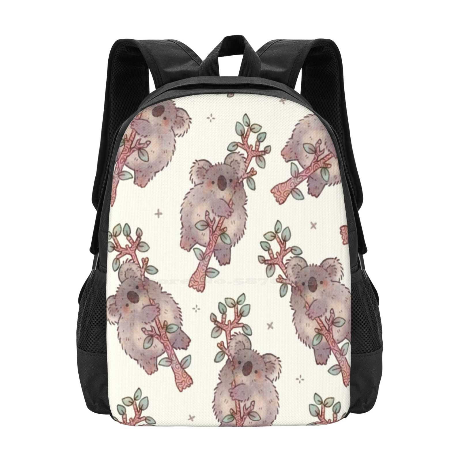 Chubby Koala On A Tree-Australian Wildlife Backpack For Student School Laptop Travel Bag Koala ...