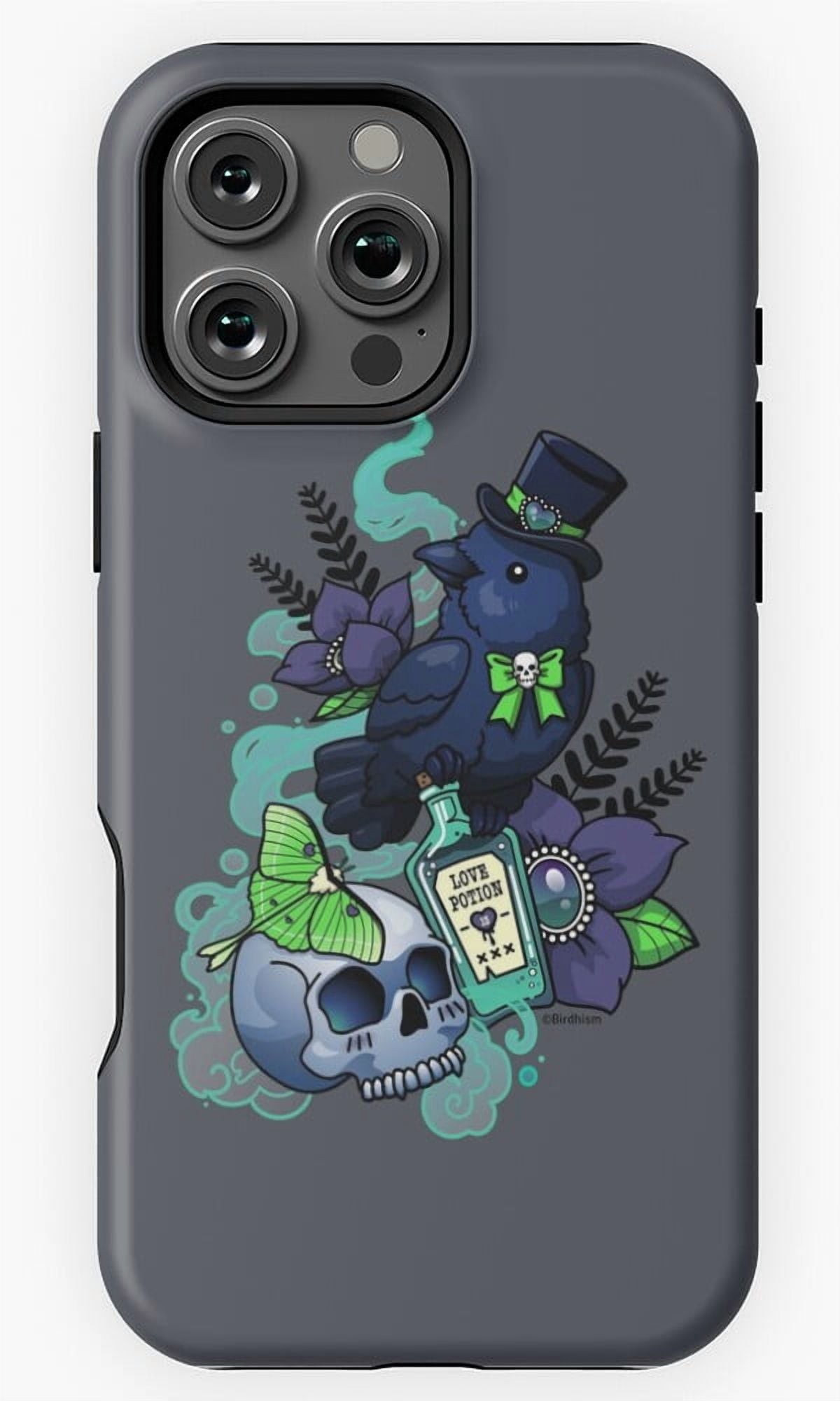 Chubby Mr Raven Bird Cute Cartoon Art Phone Case iPhone Case 17 16 15 14 13 12 11 Pro Max ...