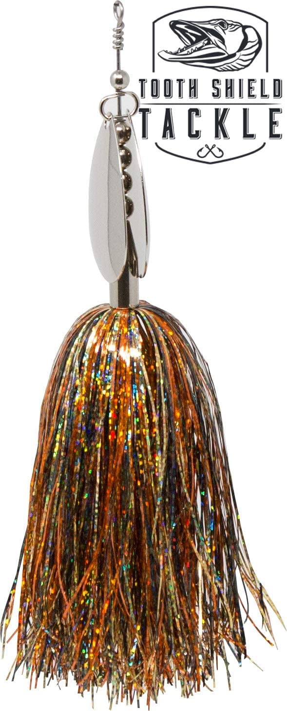 Chubby Musky Bucktail (Crawfish) Muskie Pike Double 8 Inline Spinner ...