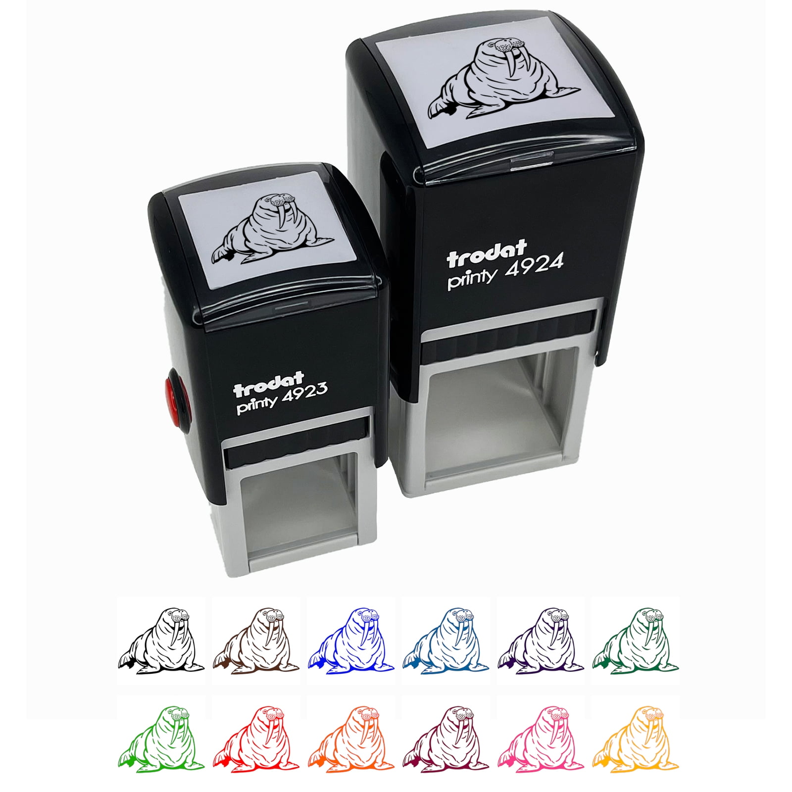 Chubby Pacific Walrus Self-Inking Rubber Stamp Ink Stamper - Purple Ink ...