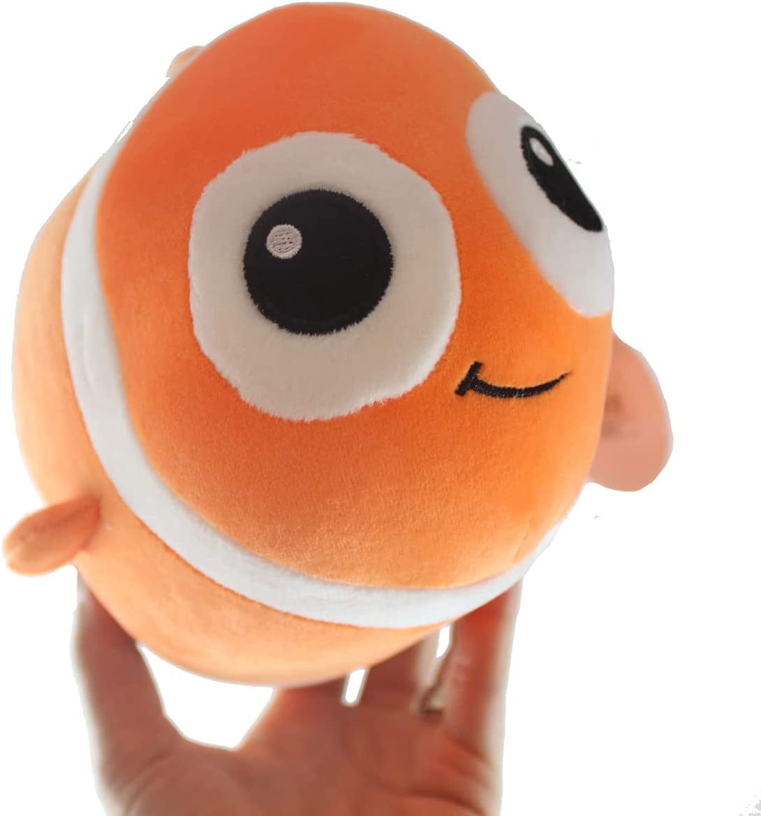 Chubby Plush Clownfish Stuffed Animal Toy - Soft Squishy Roll Animal ...