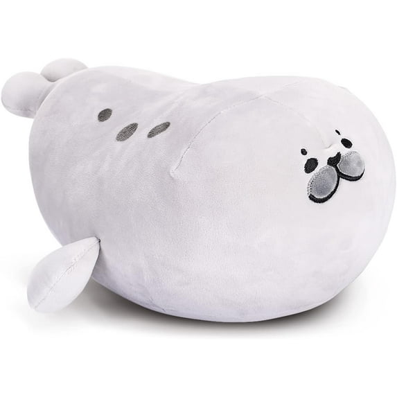 Chubby Seal Cuddle Pillow, Chonky Seal Plush Animal Stuffed Toys (Gray ...