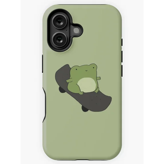 Chubby Skateboarding Frog Kawaii Cottagecore Treat Sports Fan iPhone ...