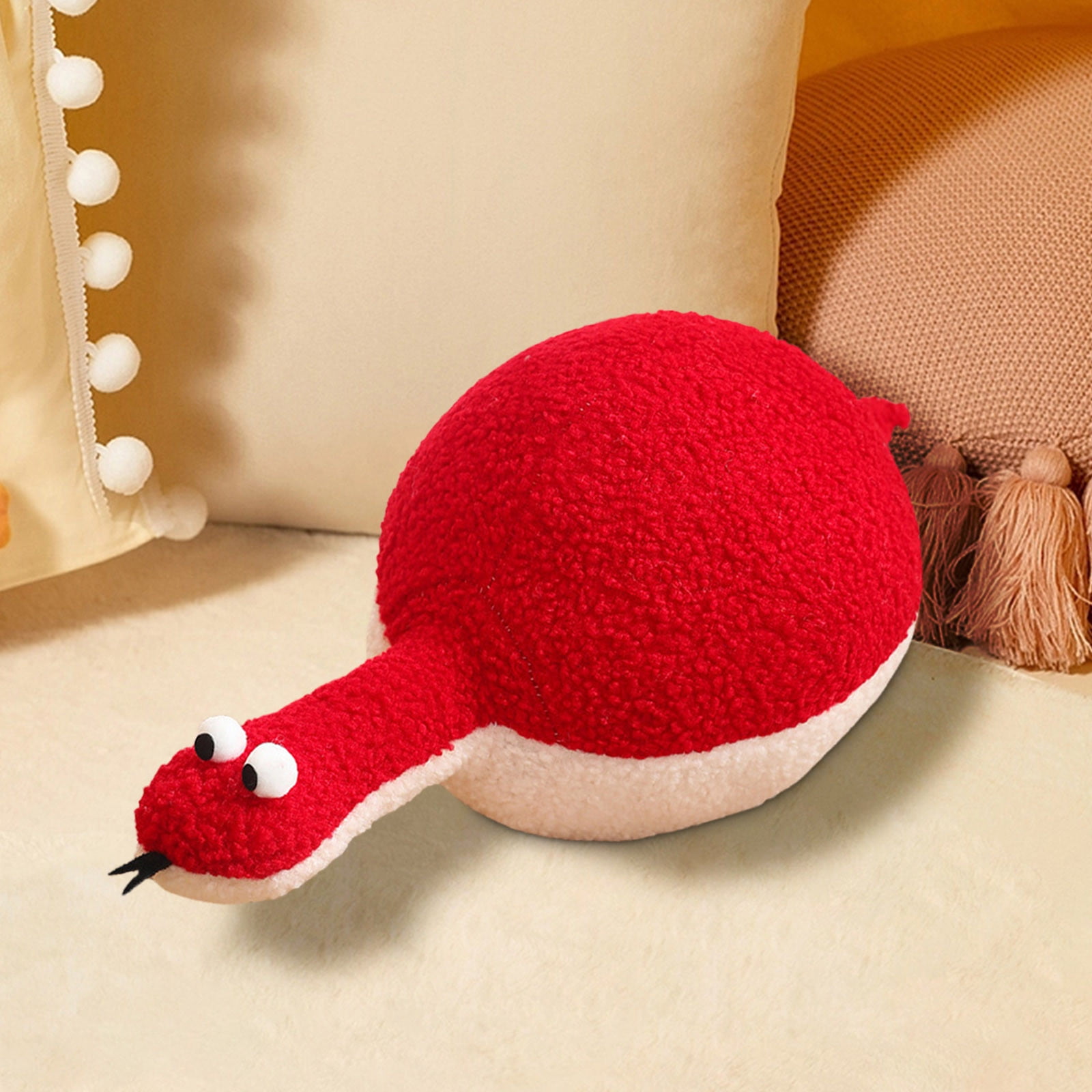 Chubby Snake Plush Toy Cartoon Red Chinese Snake Stuffed Body Pillow ...