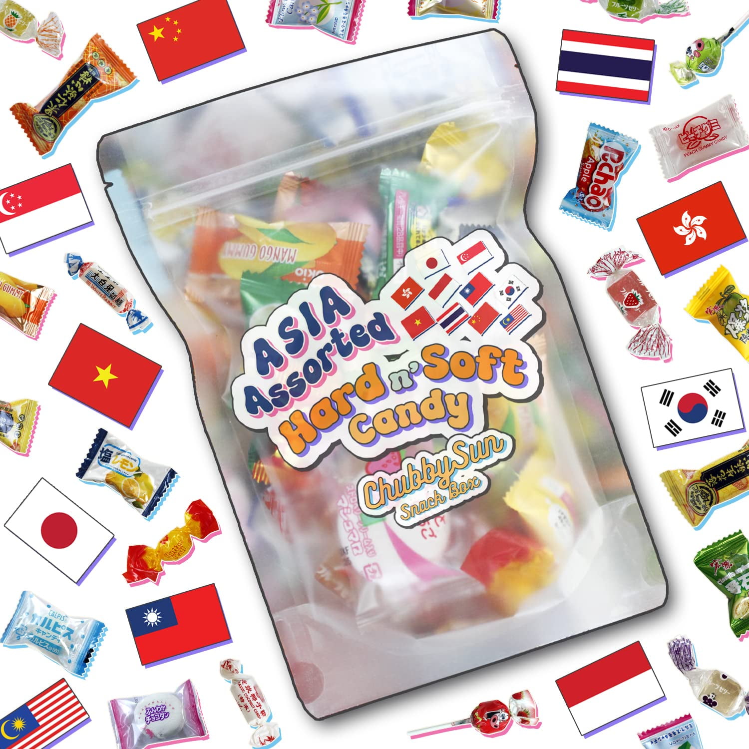 ChubbySun Snack Box Hard KEF16 n' Soft Candy Assorted (Asia Assorted, 8 ...