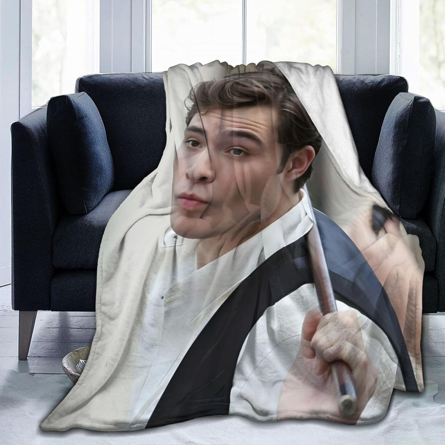 Chuck Bass Fleece Blanket for Couch - Throw Blanket Lightweight Ed ...