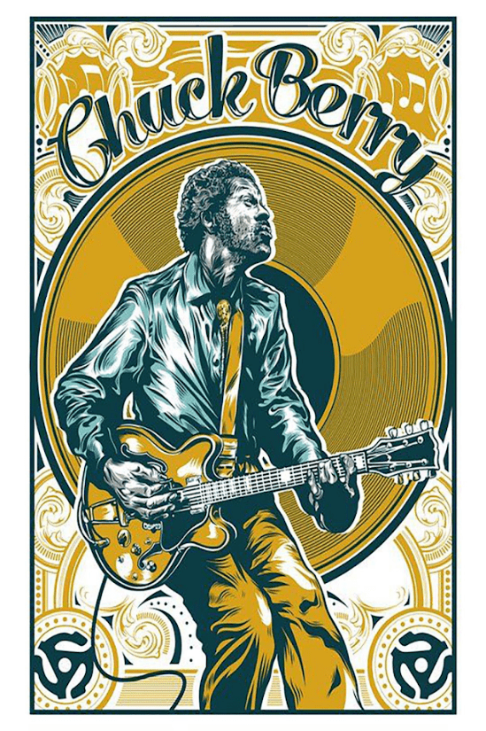 Chuck Berry 24x36 Poster - Music Legend Rock 'n' Roll Icon Vintage Art ...