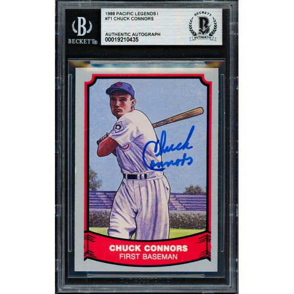 Chuck Connors Autographed 1988 Pacific Baseball Legends Card #71 ...