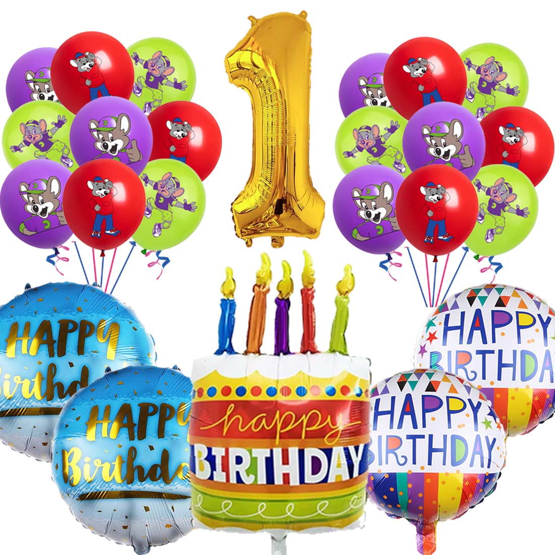 Chuck E Cheese Balloons Party Supplies 1st Big Number Decorations Decor ...