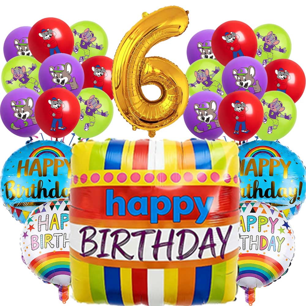 Chuck E Cheese Balloons Party Supplies 6th Big Number Decorations Decor ...
