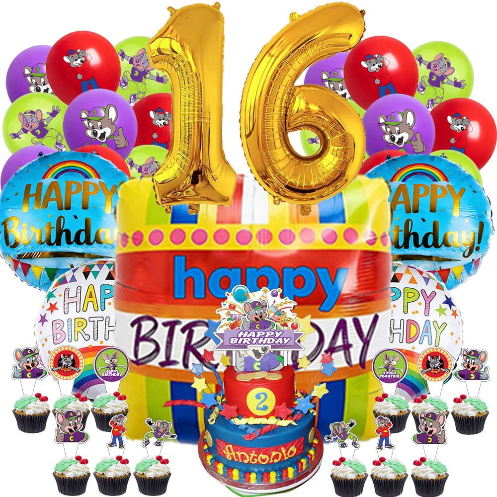 Chuck E Cheese Party Supplies 16th Decor Kit Balloons Birthday Cake ...