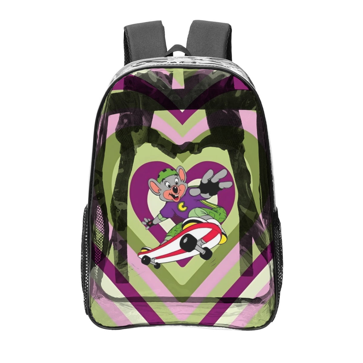 Chuck E Cheese Pattern Transparent Backpack Lightweight And fashionable ...