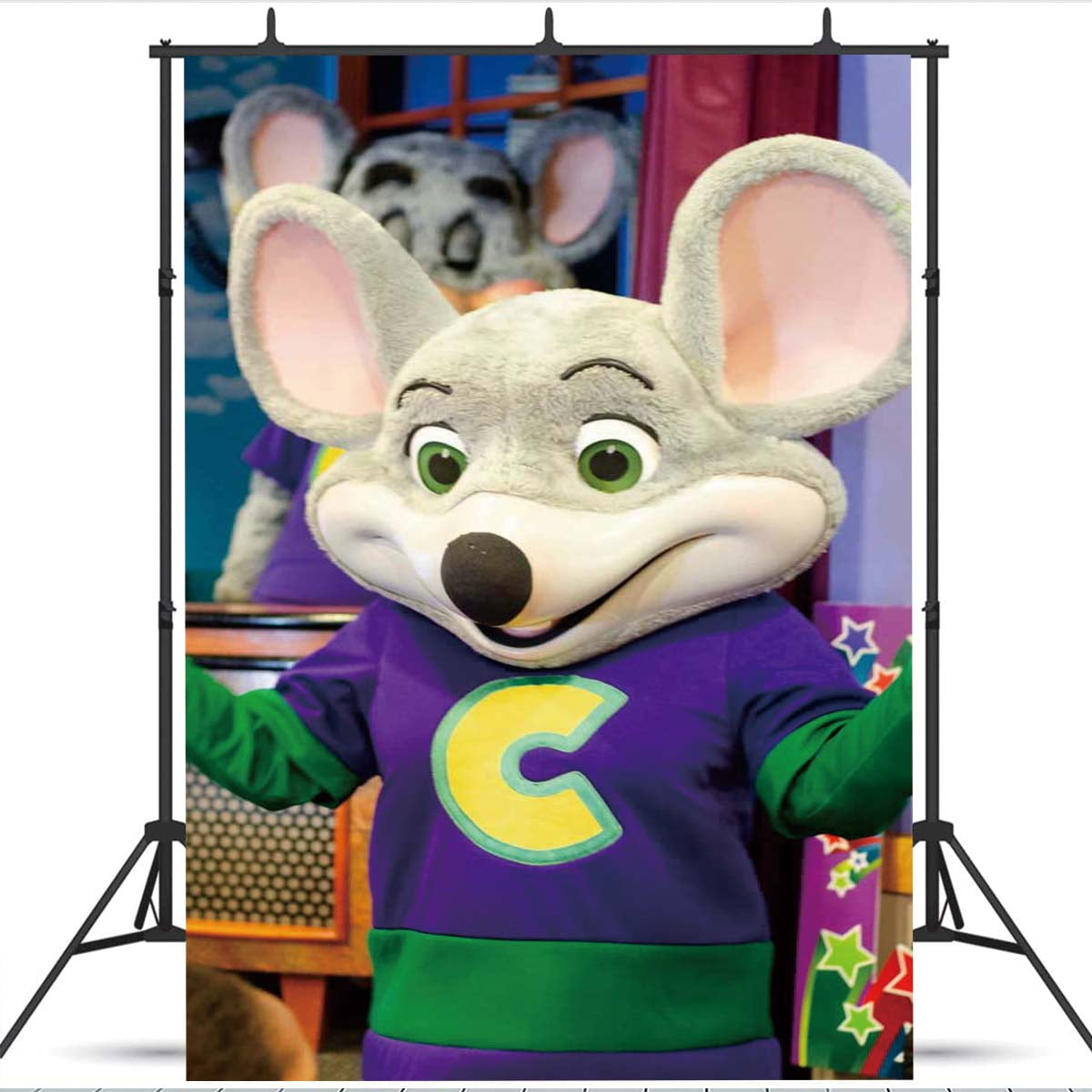 Chuck E Cheese Post school Wall Decor Birthday Banner Backdrop ...