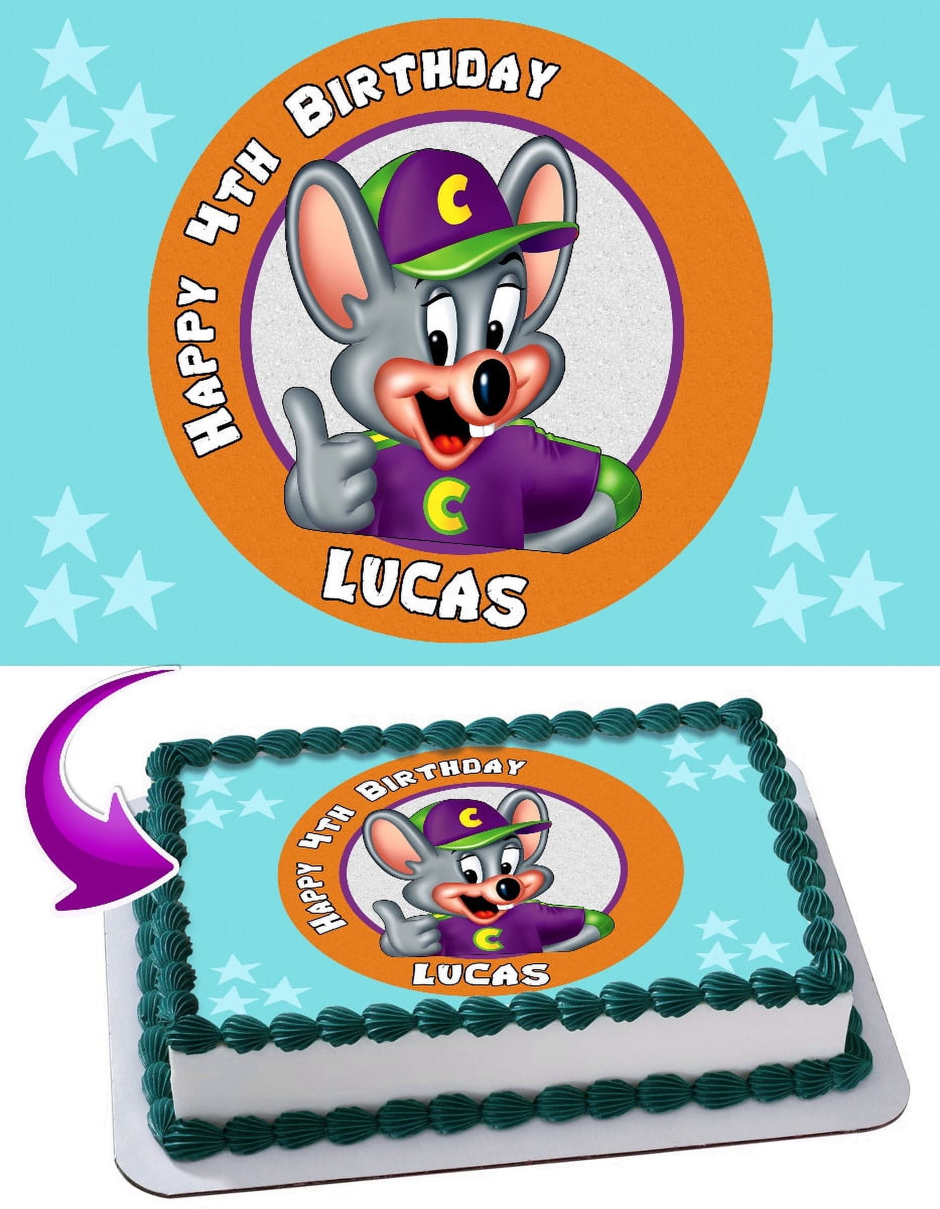 Chuck E. Cheese's Personalized Edible Cake Topper for Birthday Party, 1 ...