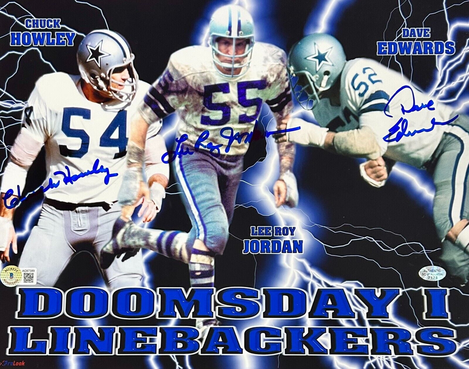 Chuck Howley Lee Roy Jordan & Dave Edwards Signed 11x14 Photo Beckett ...