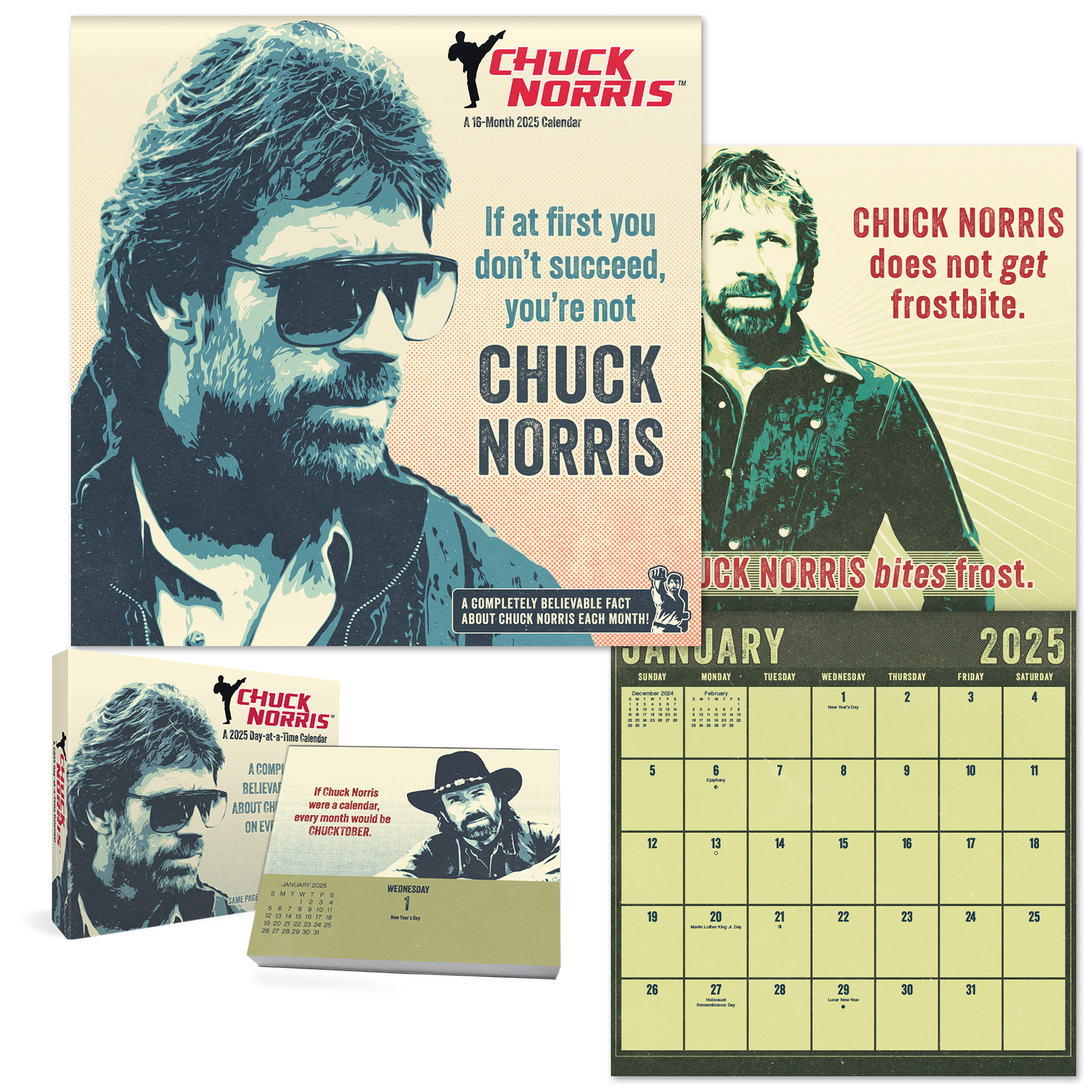 Chuck Norris 2025 Calendar and Daily Desk Box Calendar - Walmart.com