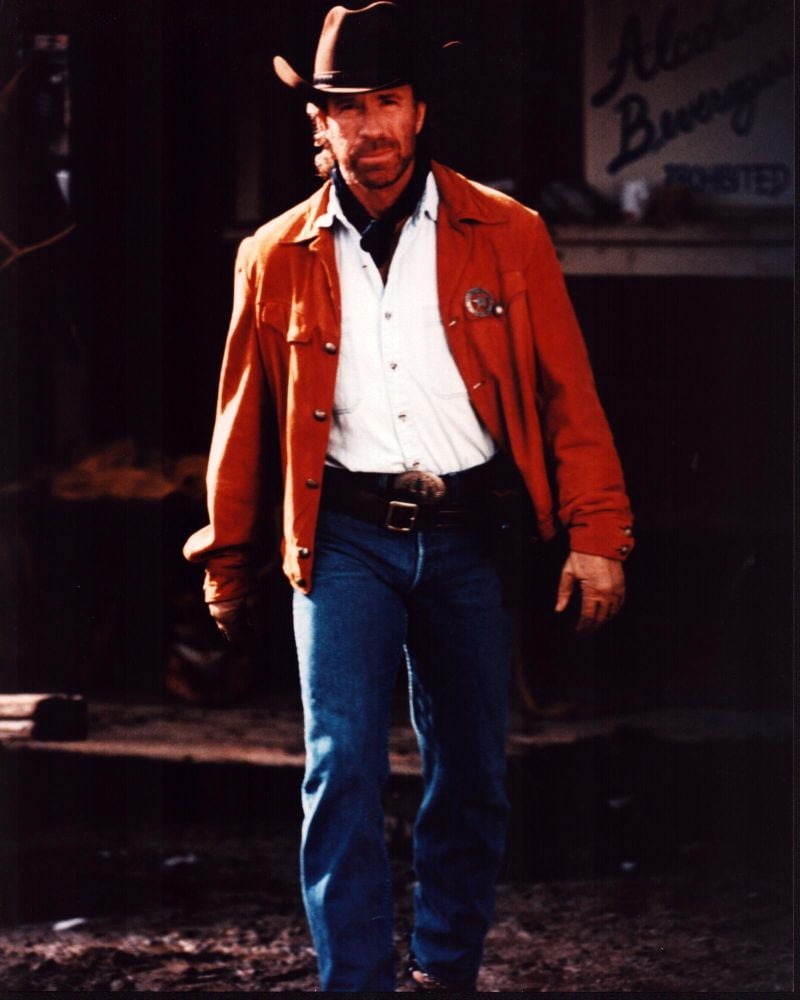 Chuck Norris In Jeans And Orange Jacket Photo Print (8 x 10) - Item ...